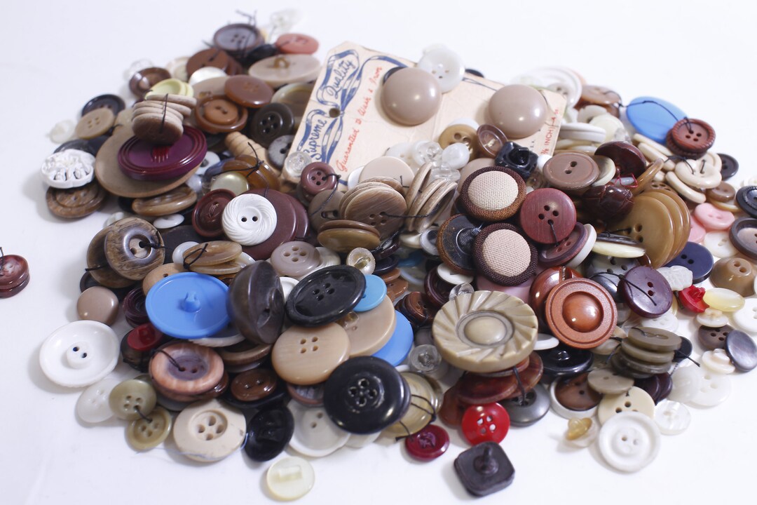 Collection of Vintage Buttons, Antique Fasteners, Button Assortment ...