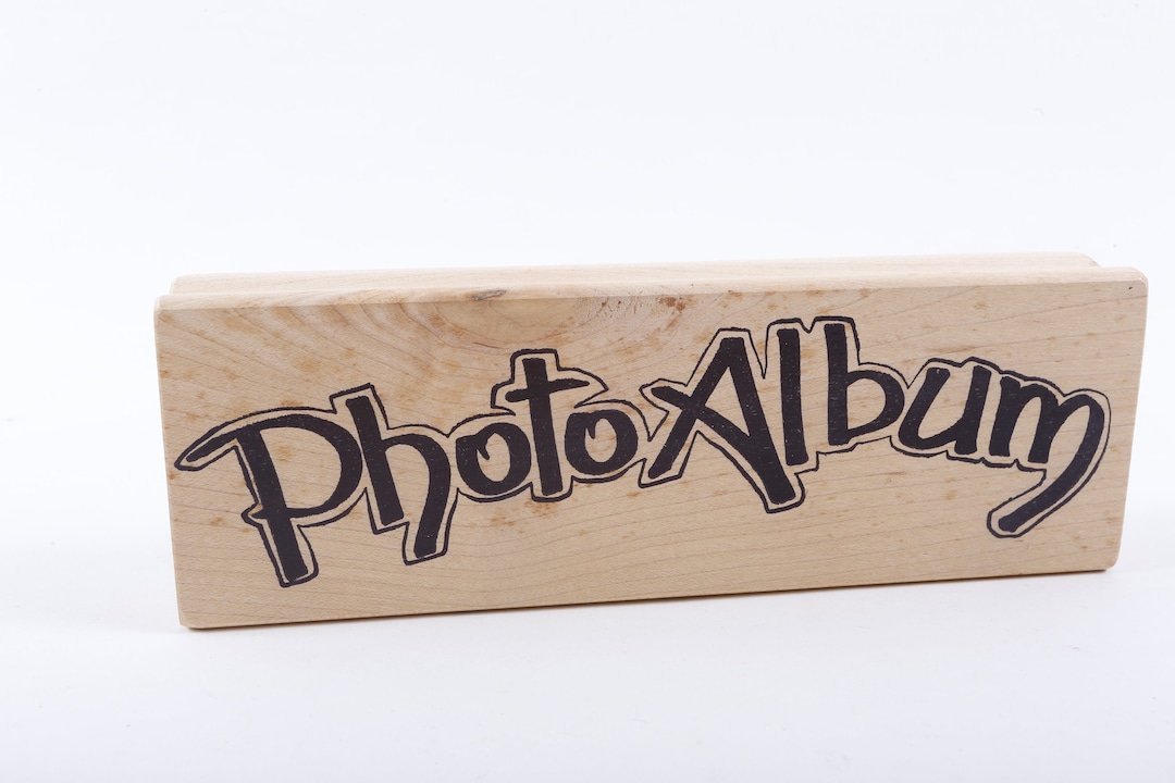Photo Album Name Title Signature - Message Stamp - Wooden Rubber Stamp ...