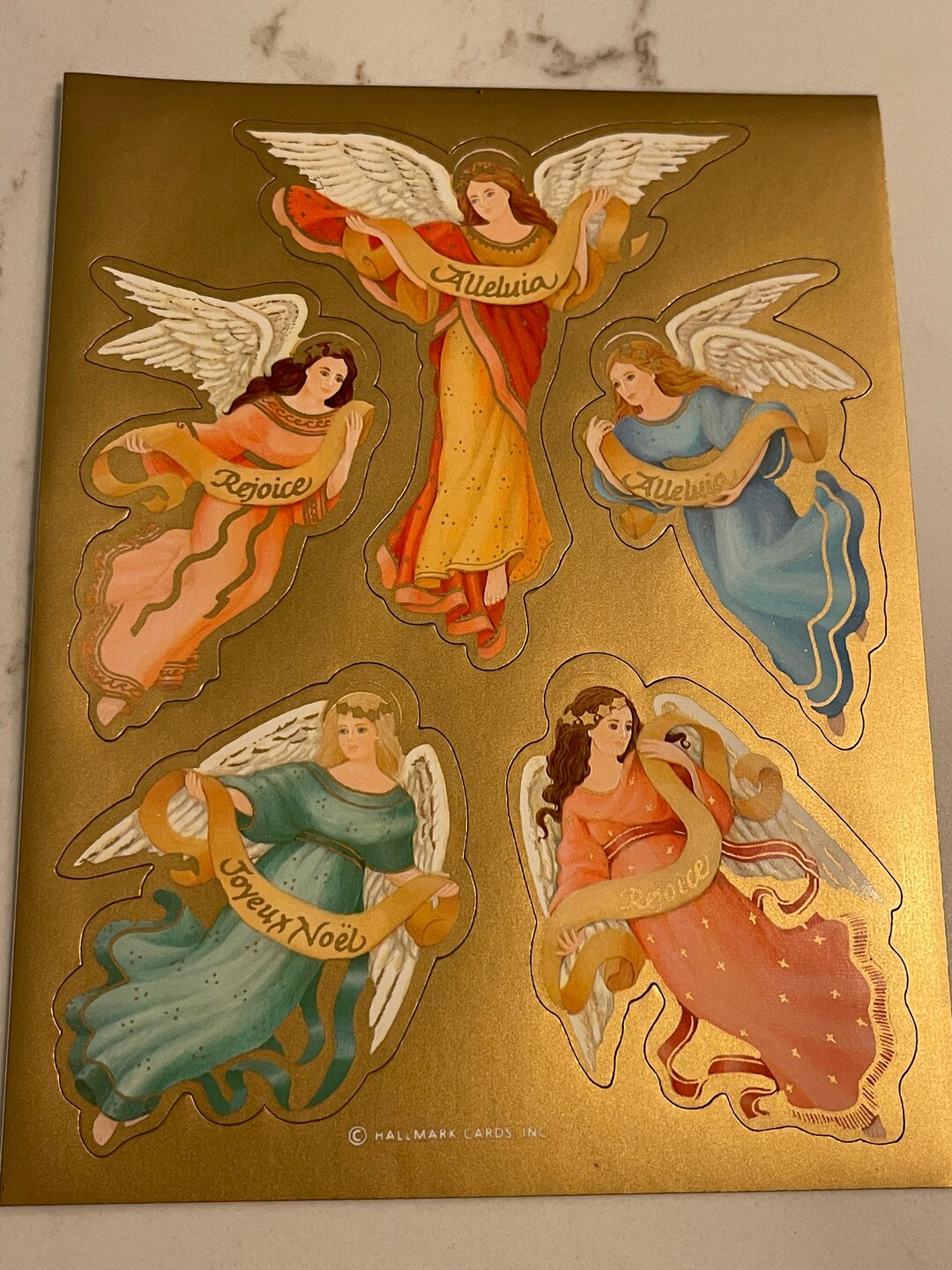 Angels, Peace, Alleluia, Rejoice, Messages, Golden Background, Sticker ...