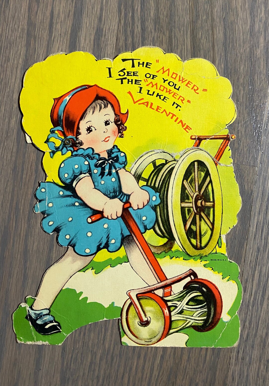 Valentine's Day, Girl, the Mower, I Like It, Shaped, 6", Craft ...