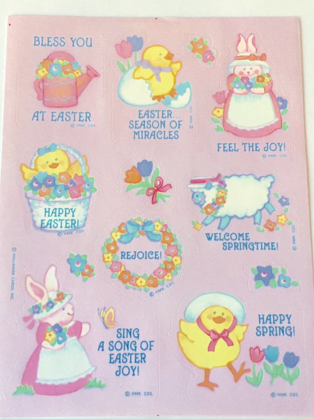 Cute Pastel Easter Friends Vintage Single Sticker Sheet 1980's Sticker ...