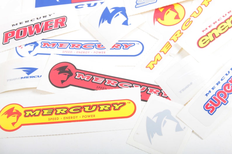 Vintage Stickers Mercury Retro Logo Brand Name Speed Energy | Etsy