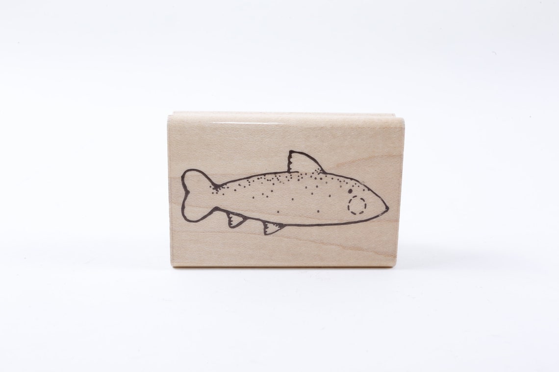 Fish, Sea, River, Ocean, Stamp, Message Stamp, Rubber Stamp, Vintage ...