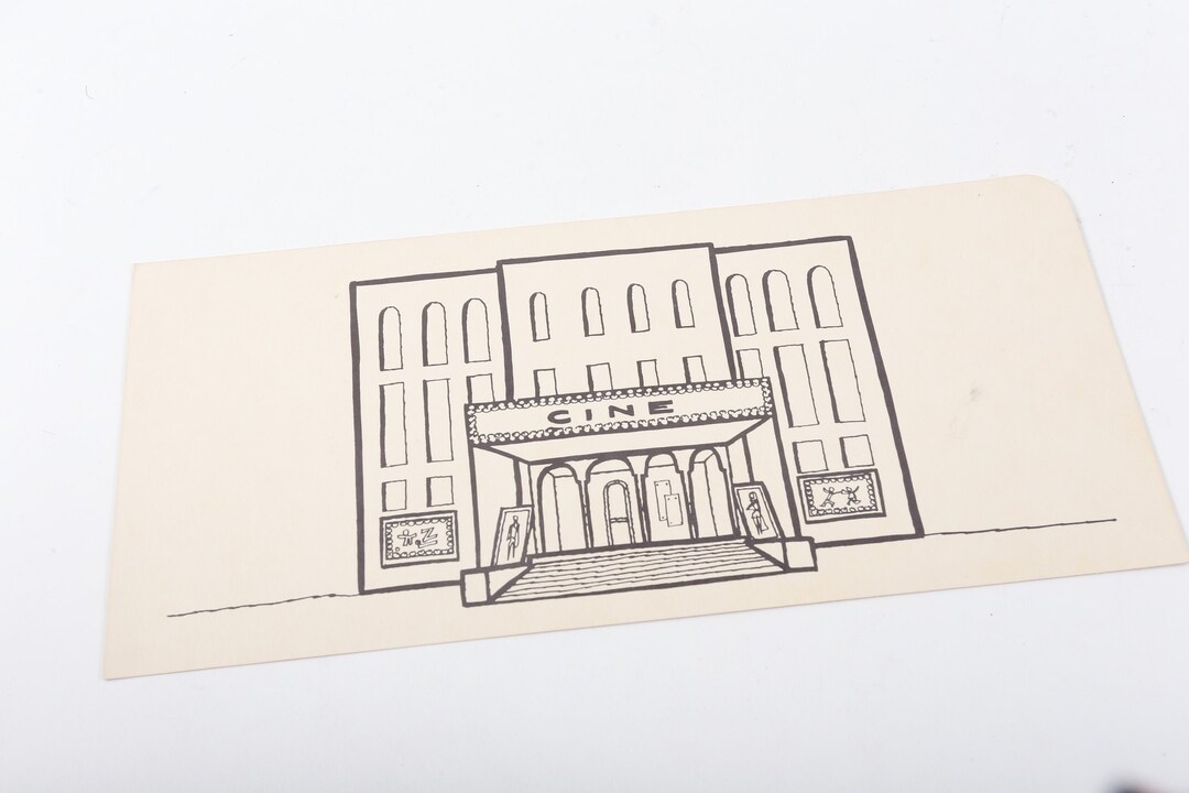 Cinema Movies El Cine Spanish Flash Card Sepia Aged Vintage Antique ...