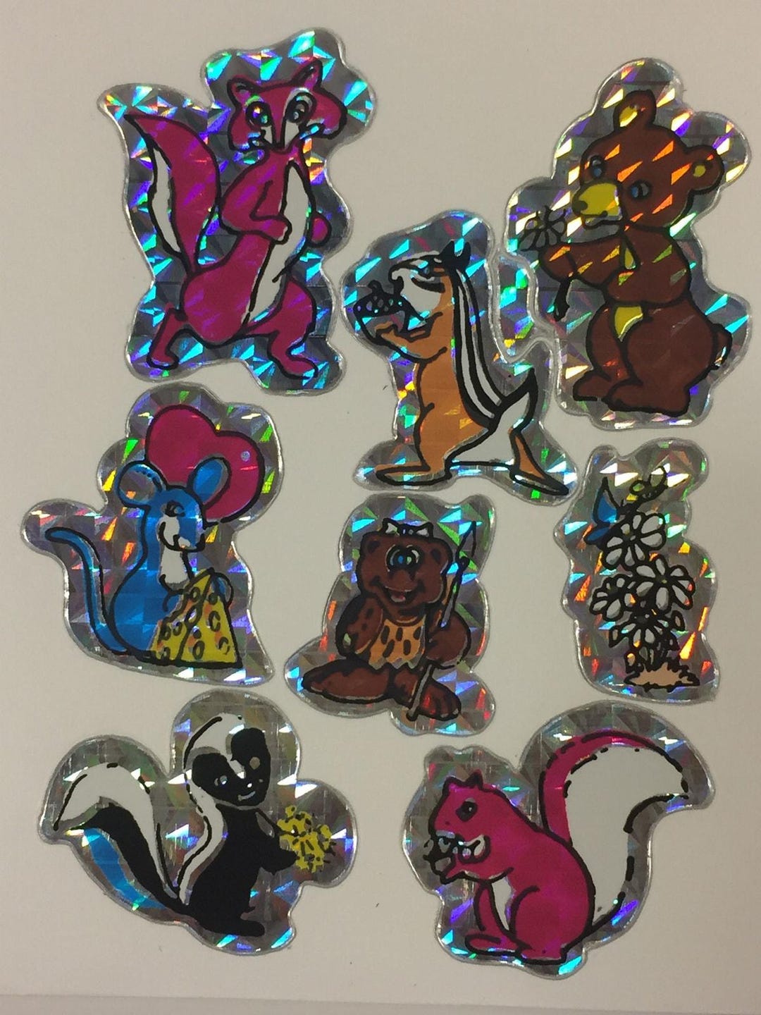 Forest Creatures Animals Holographic Vintage Single Sticker Sheet 1980 ...