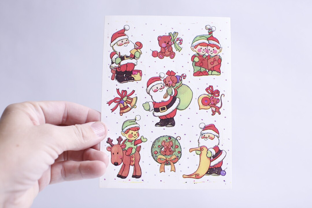 Santa Claus With His Helpers, Sticker Sheet, Christmas, Holiday ...