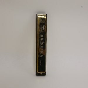 Harmonica, DMTS, 24 Hole, Gold, Musical Instrument, Mouth Organ, Tool, Hobby, 7", Collectible ...
