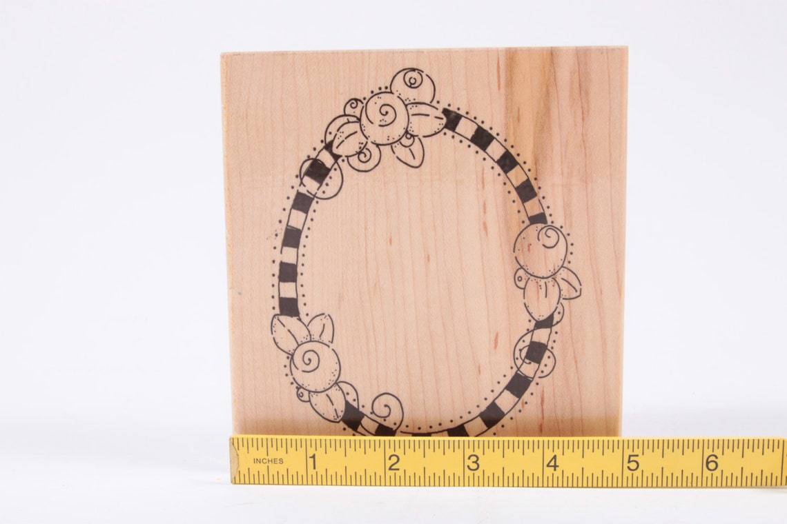 XL Round Border Design Pattern Card Making Rubber Stamp | Etsy