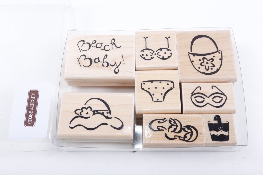 Summer Vacation Beach Sea Ocean Close to My Heart - Stamp Set Wooden ...