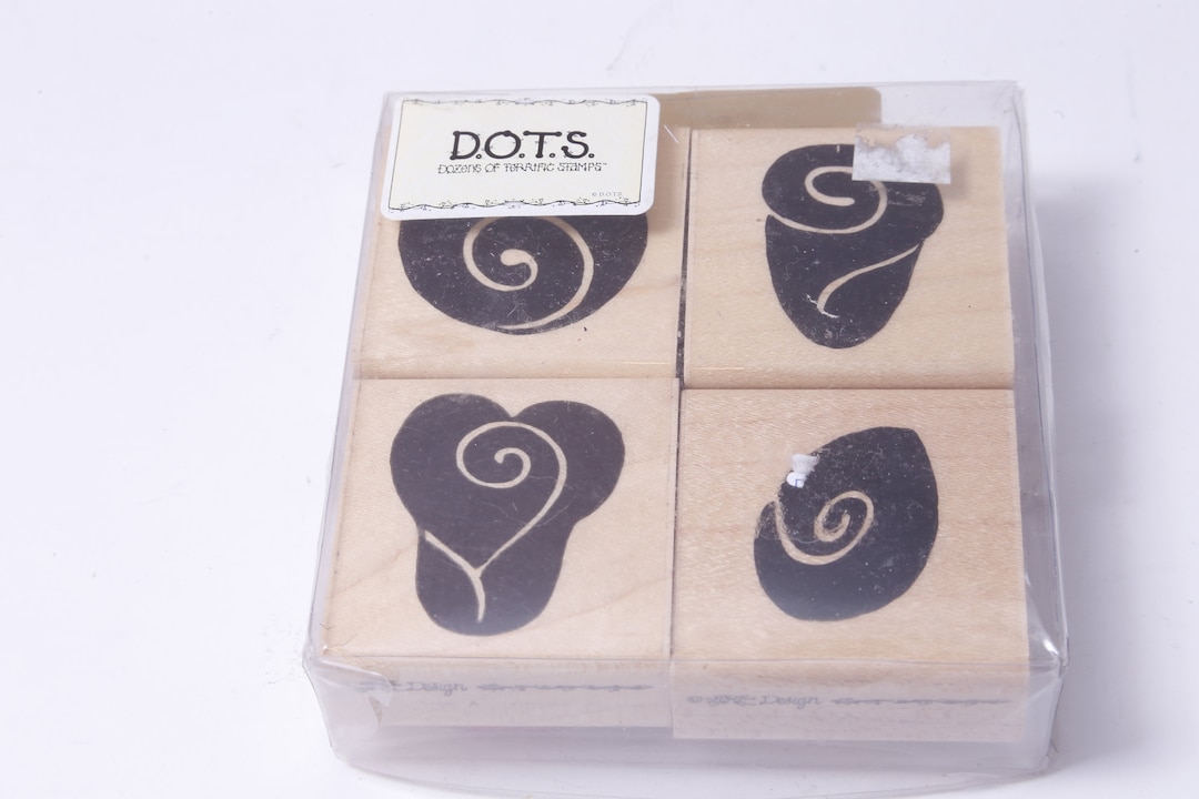 Flowers, Heart, Leaf, Floral, Plants, Shapes, DOTS, - Stamp Set, Wooden ...