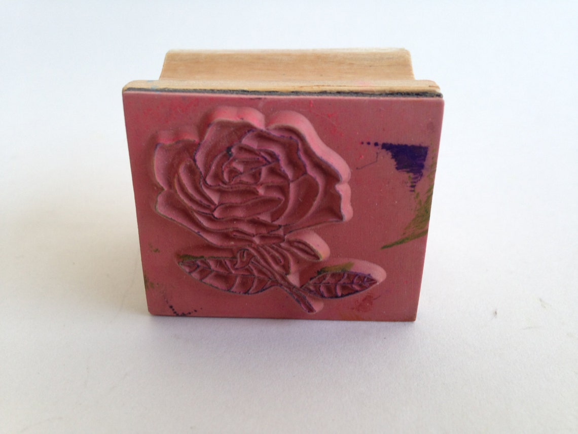 Red Rose Flower Vintage Rubber Stamp Card Making Crafts - Etsy