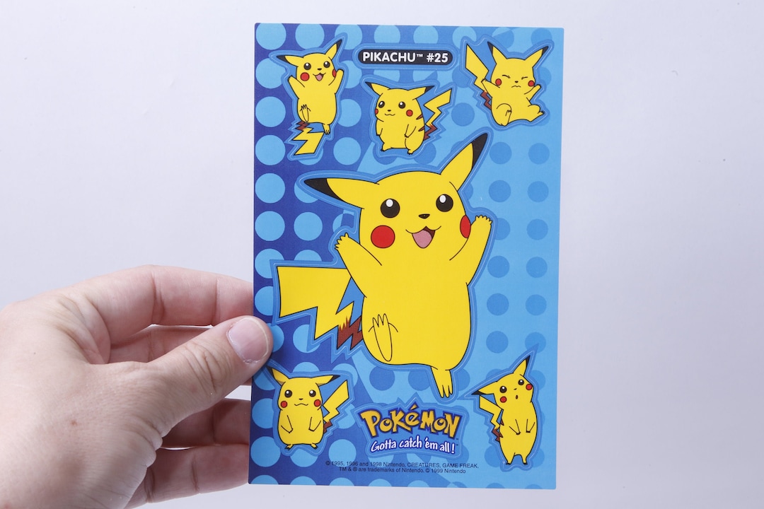 Pokemon, Pikachu, No 25, Sticker Sheet, Nintendo, 1999, Cartoon ...
