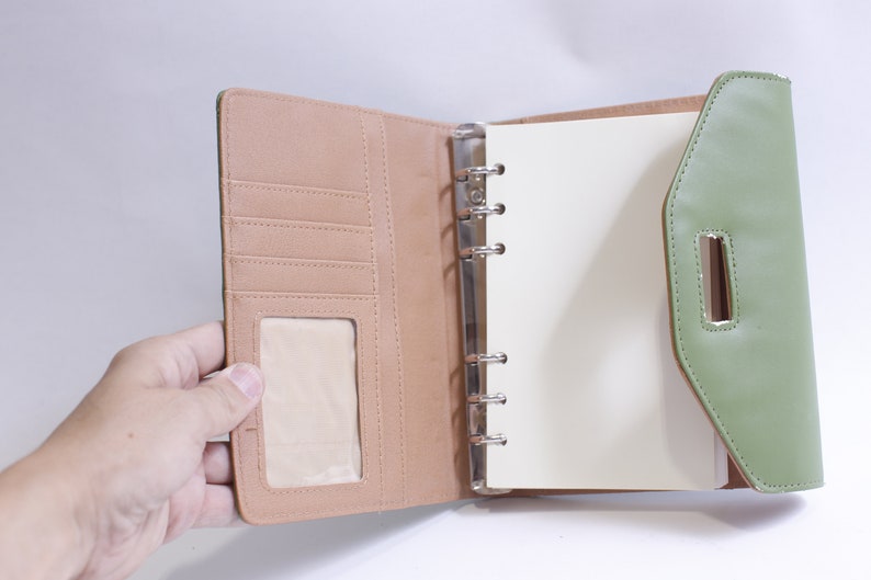 Green, Day Planner, Folding, Binder, Card Pockets, Organizer, Portable ...