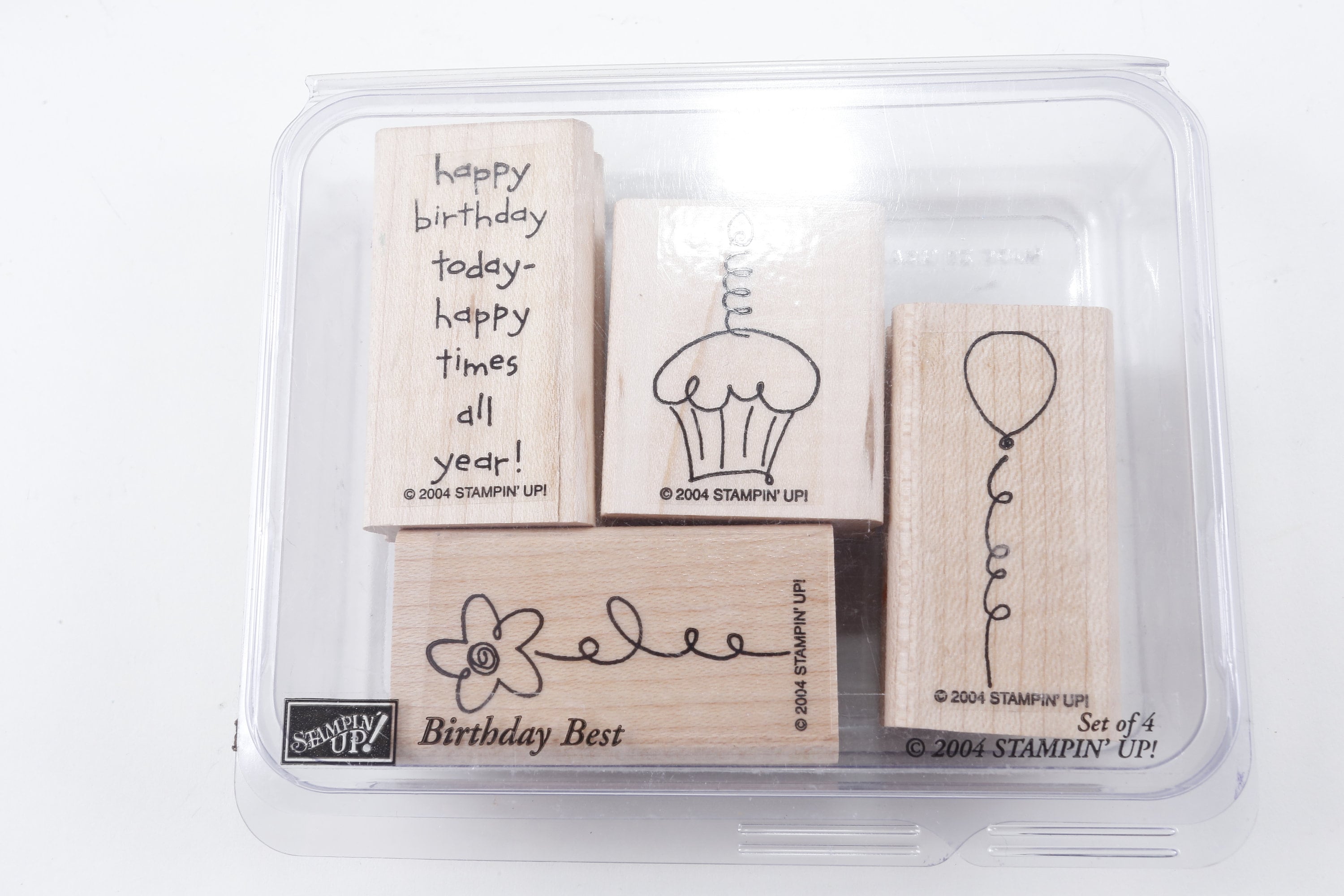 Birthday Best, Stamp Set, Rubber Stamp, Wooden, Stampin Up, Vintage ...
