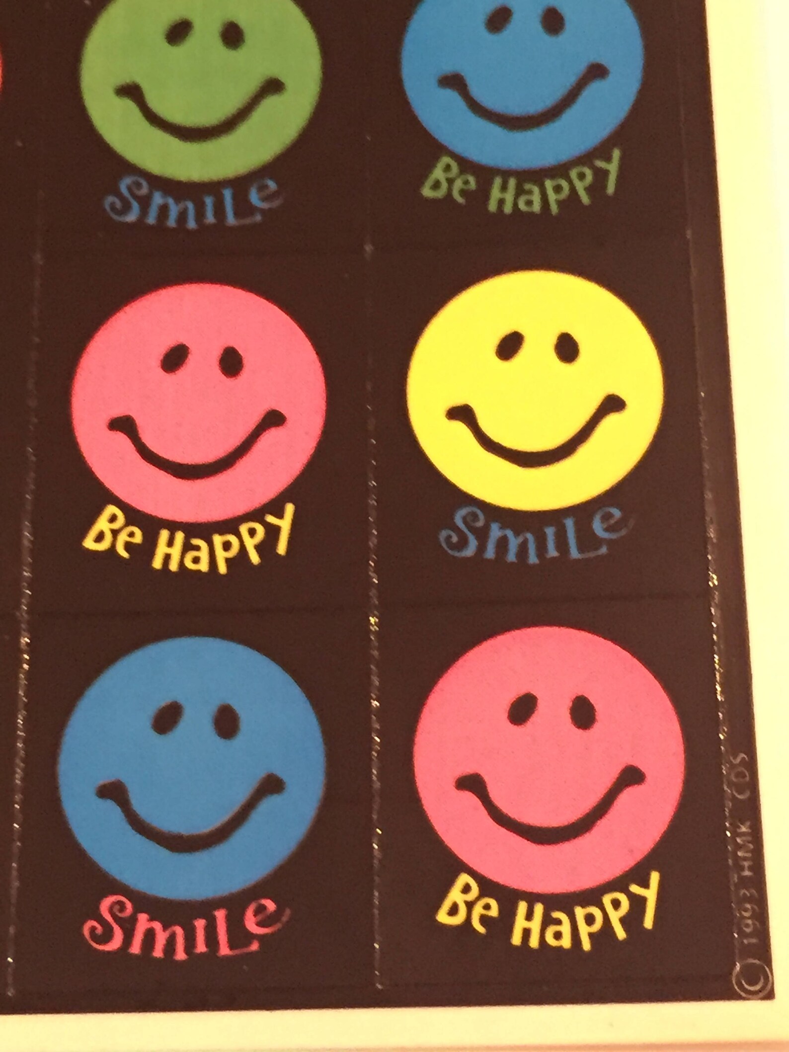 Be Happy Smily Face Emojis Single Sticker Sheet Scrap Booking Sticker ...