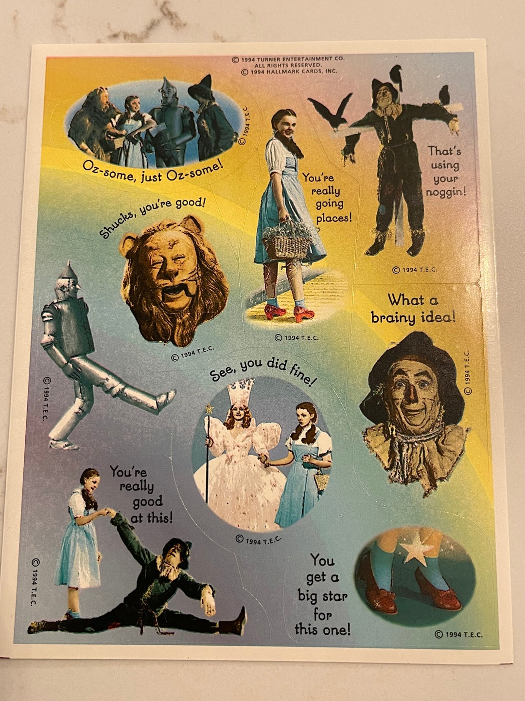 The Wizard of Oz, Movie, Retro, Sticker Sheet, 1994, Turner, Hallmark ...