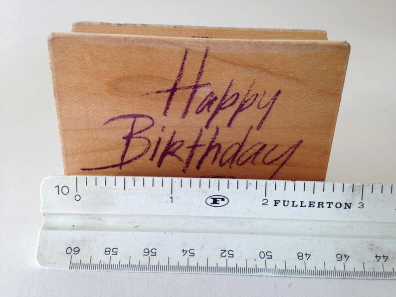 Happy Birthday Script Typography Card Making Rubber - Etsy
