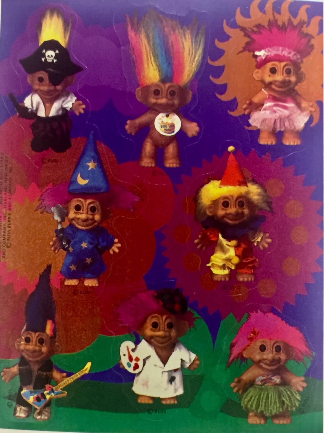 Russ Trolls 80s 90s Dress up Vintage Single Sticker Sheet 1980's ...