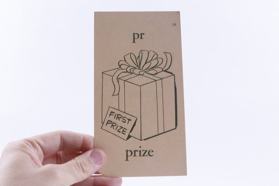PR PRIZE Flash Card Two-Sided Sepia Aged Vintage | Etsy