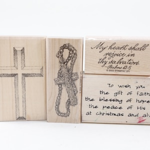 Christianity, Cross, Psalms, Stamp Set, Wooden Rubber Stamp, Rubber ...