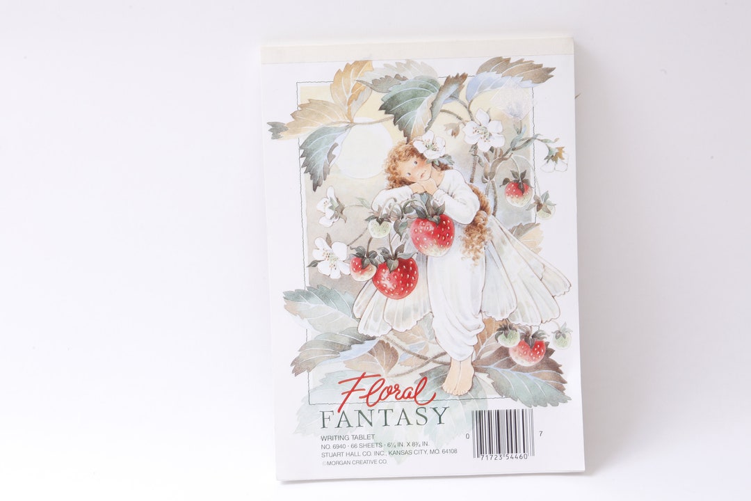 Floral Fantasy, Writing Tablet, Girl, Strawberry, Morgan Creative ...
