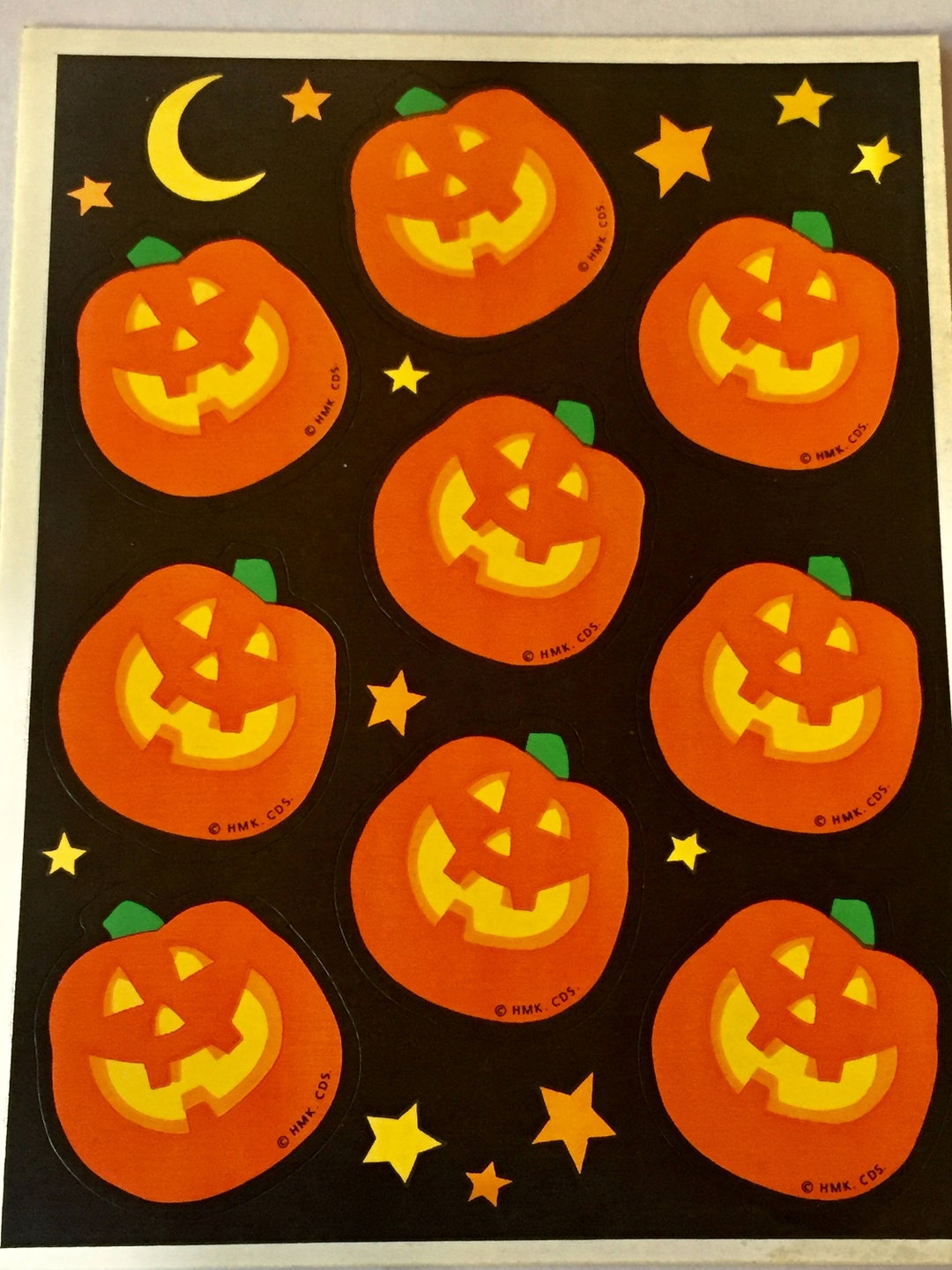 Cute Halloween Pumpkin Jack O Lanterns Vintage Single Sticker Sheet ...