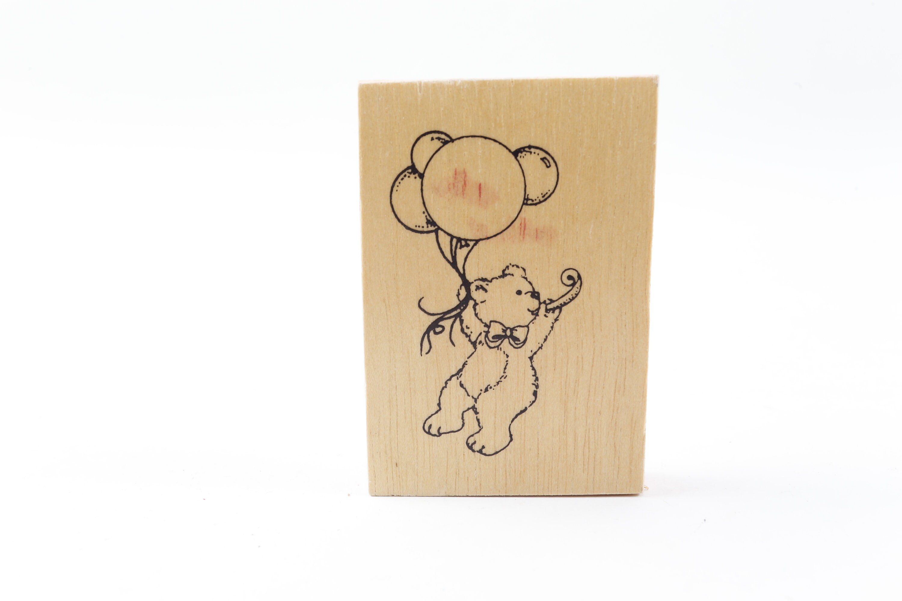 Party, Bear, Balloons, Bow, Animal, Stamp, Message Stamp, Rubber Stamp ...