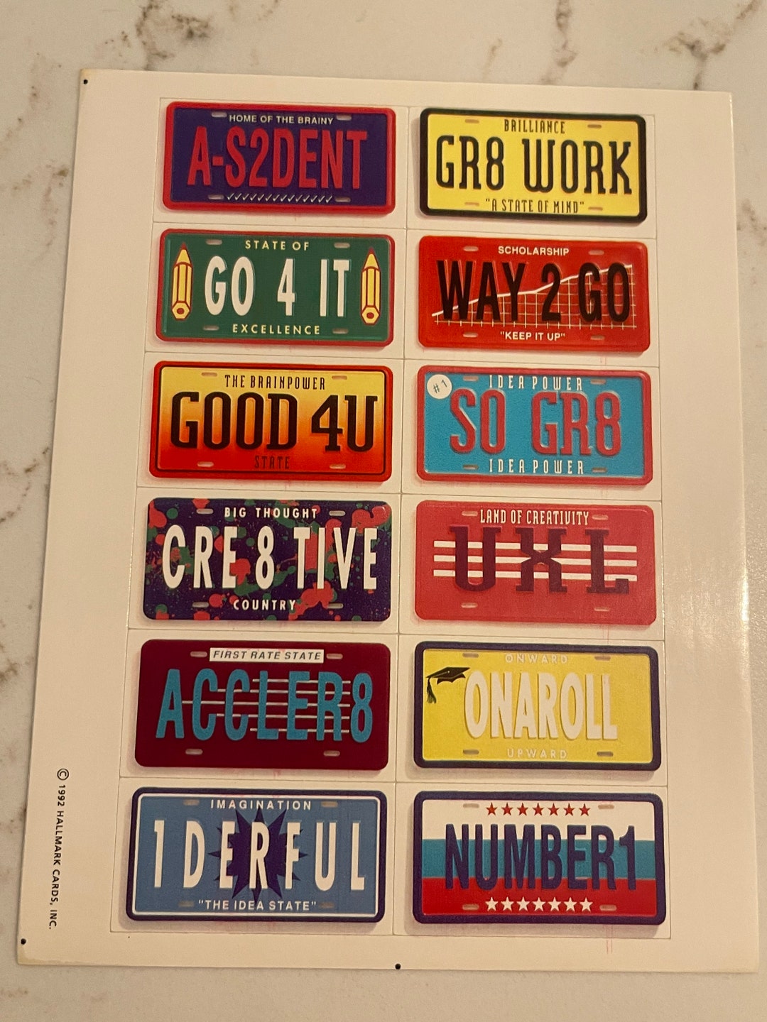 Teacher, School, Motivation, License Plates, Words, Sticker Sheet, 1992 ...