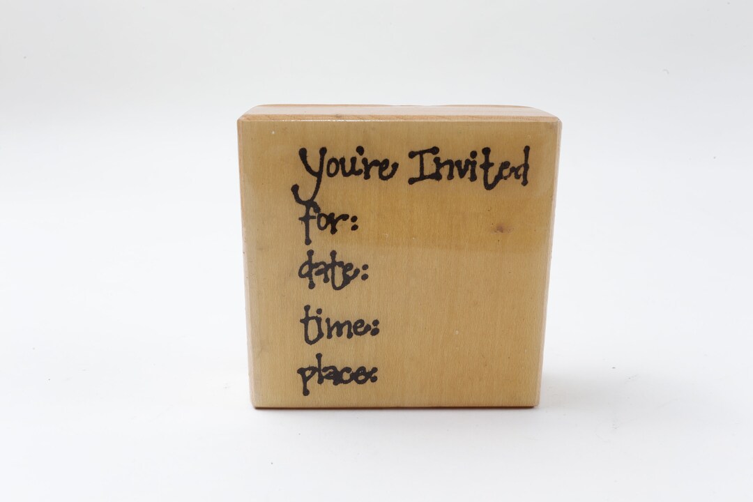 Invitation, Date, Time, Place, Stamp, Rubber Stamp, Wooden, Stampin Up ...