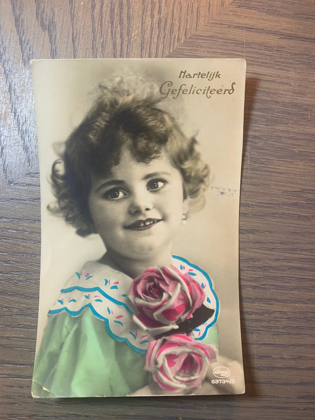 Hartelijk Gefeliciteerd, Post Card, Smiling Girl, Amy, 63734/5, Old ...