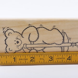 Teddy Bear Jumping Pogo Stick Animal - Message Stamp - Country Bear ...