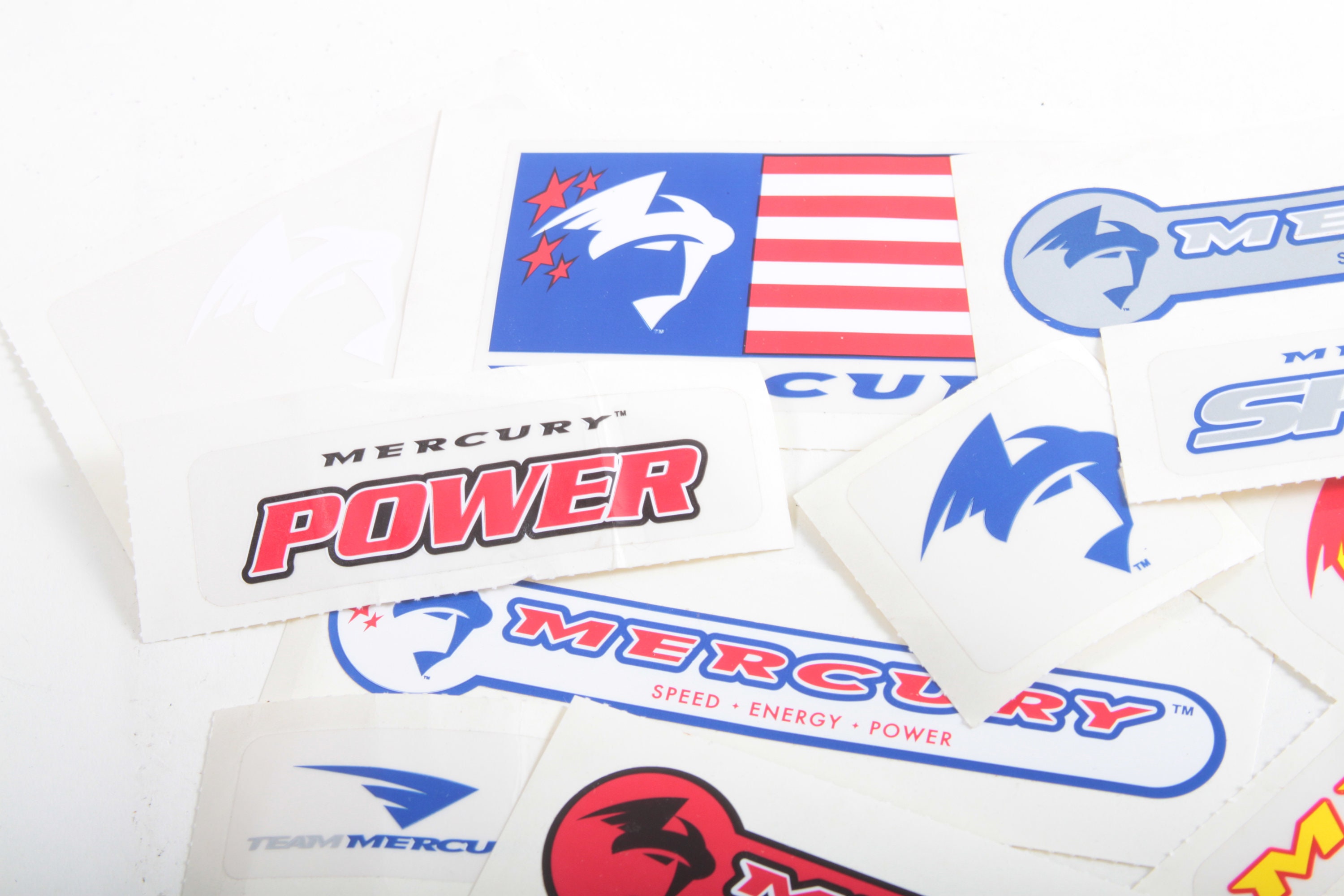 Vintage Stickers Mercury Retro Logo Brand Name Speed Energy Power ...
