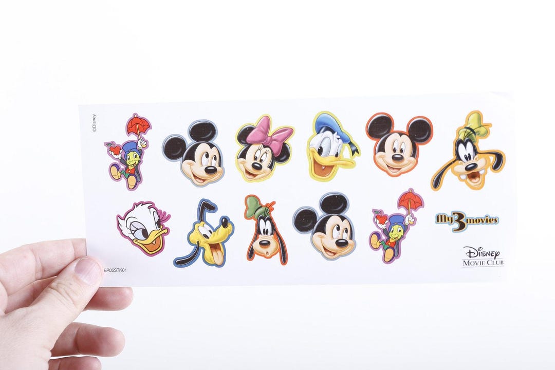 Disney Movie Club Single Sticker Sheet Late 1990's Mickey Minnie Donald ...