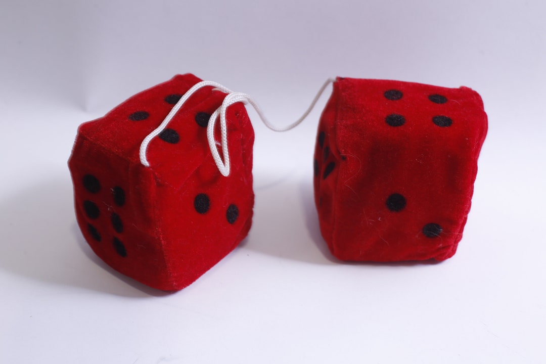 Fuzzy Dice, Hanging Dice, Plush Decoration, Vintage Style, Car Decor ...