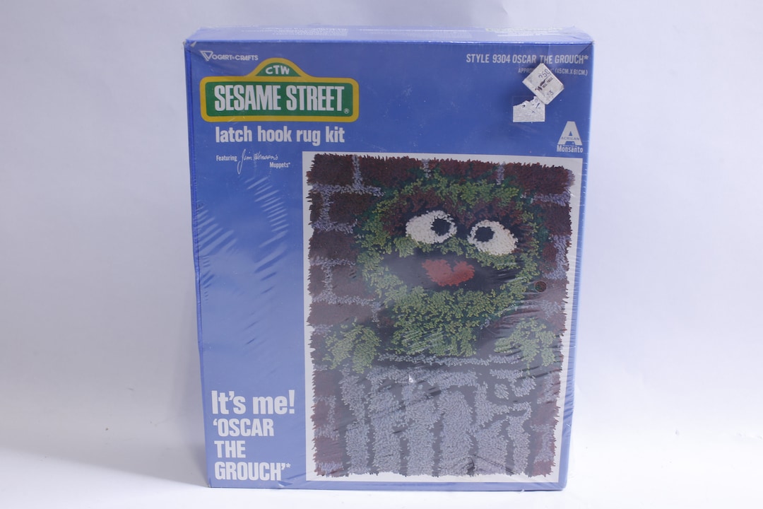 Sesame Street Oscar the Grouch, Vintage Latch Hook Rug Kit, Vogart ...