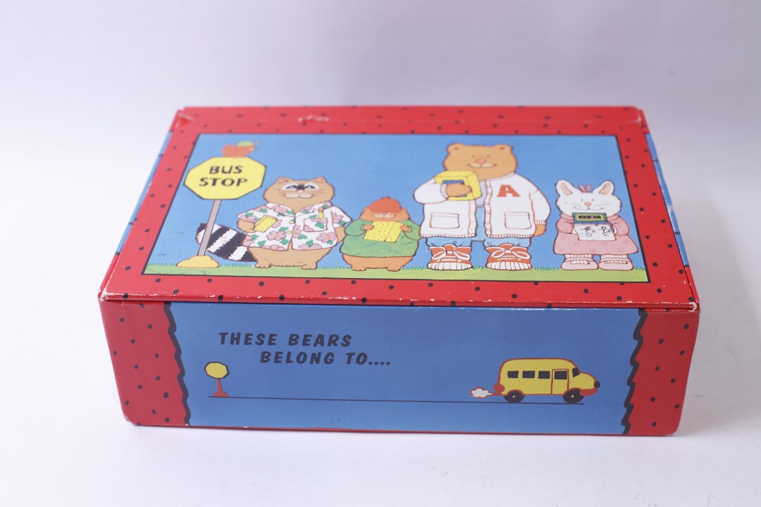 Funny Animals at a Bus Stop, Cardboard Box, Pencil Box, Pencils, Pens ...