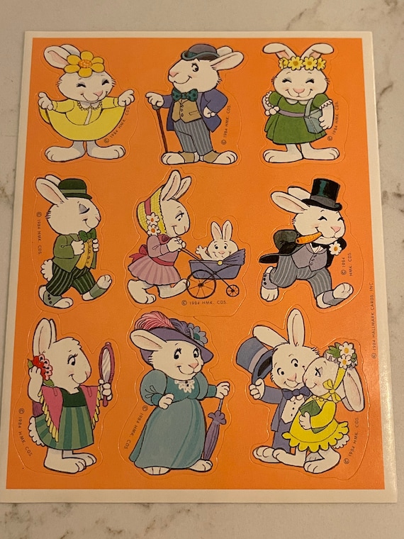 Rabbits Life Old Style People Characters Animals Sticker - Etsy