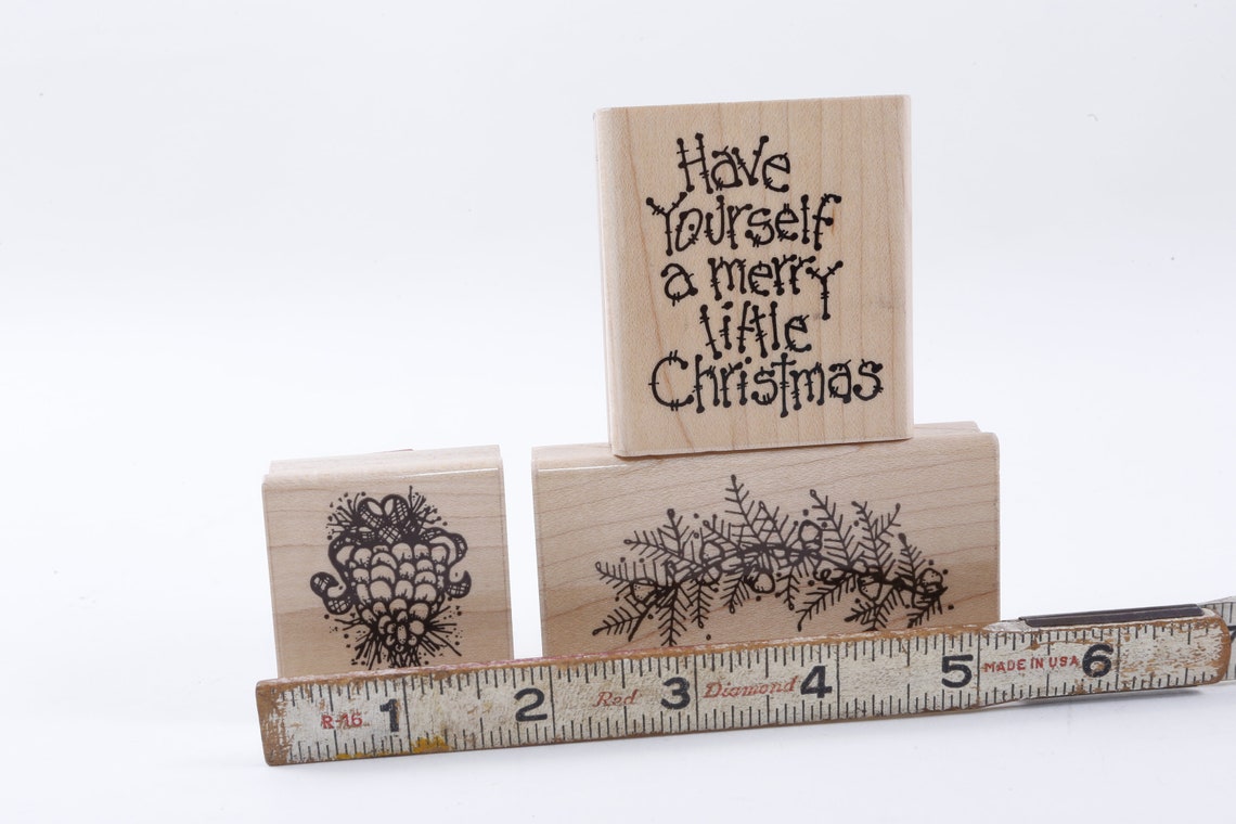 Christmas Wishes Holidays Winter Stamp Set Message - Etsy