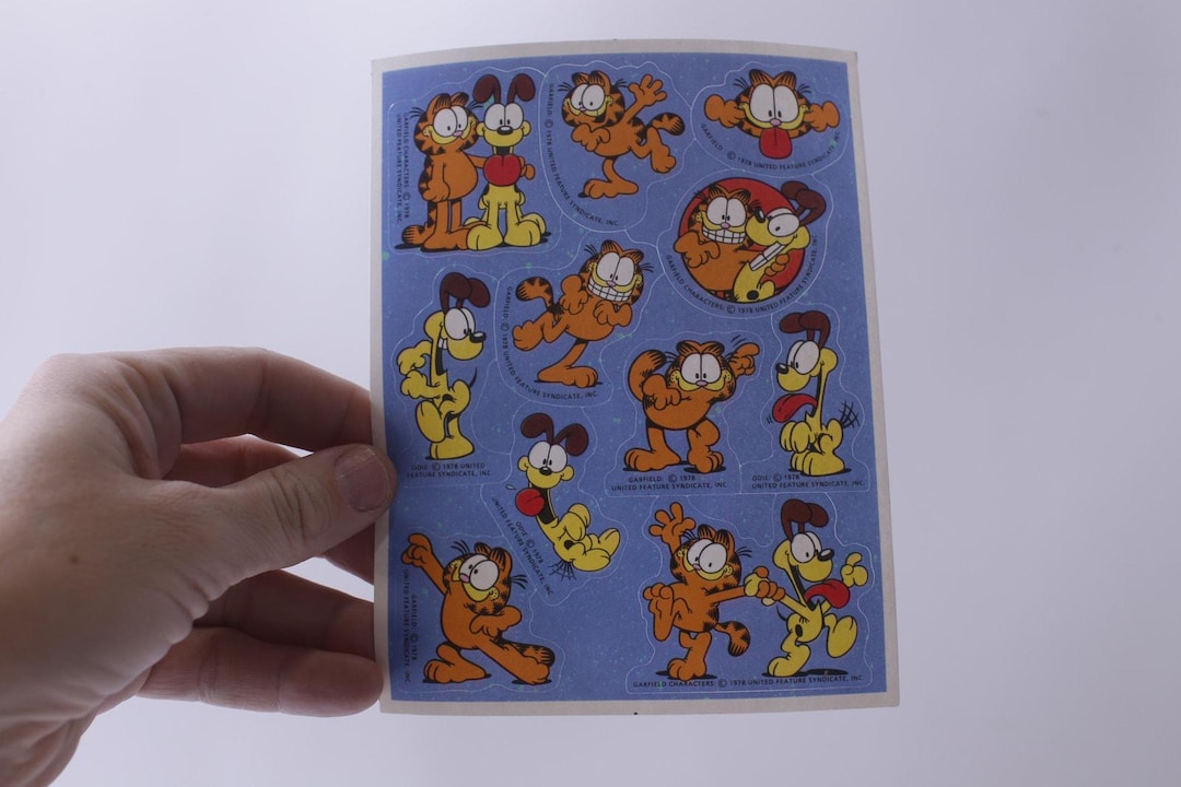 Garfield and Odie, 1978, UFS, Best Friends, Vintage, Single Sticker ...