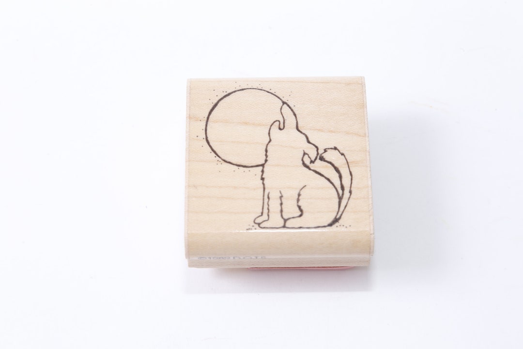 Coyote, Southwestern Moon, Single Stamp, Image Stamp - Wooden, Rubber ...