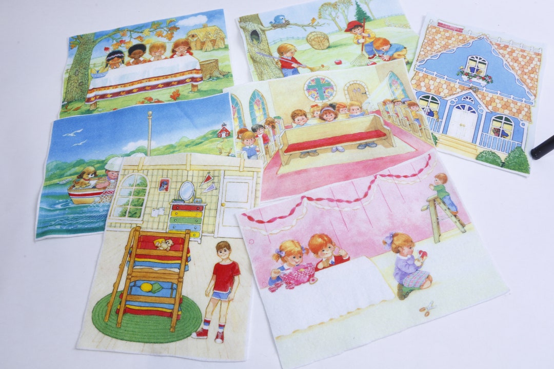 Seasonal, Felt, Vintage, Adorable, Holiday Scenes for Children, Picture ...