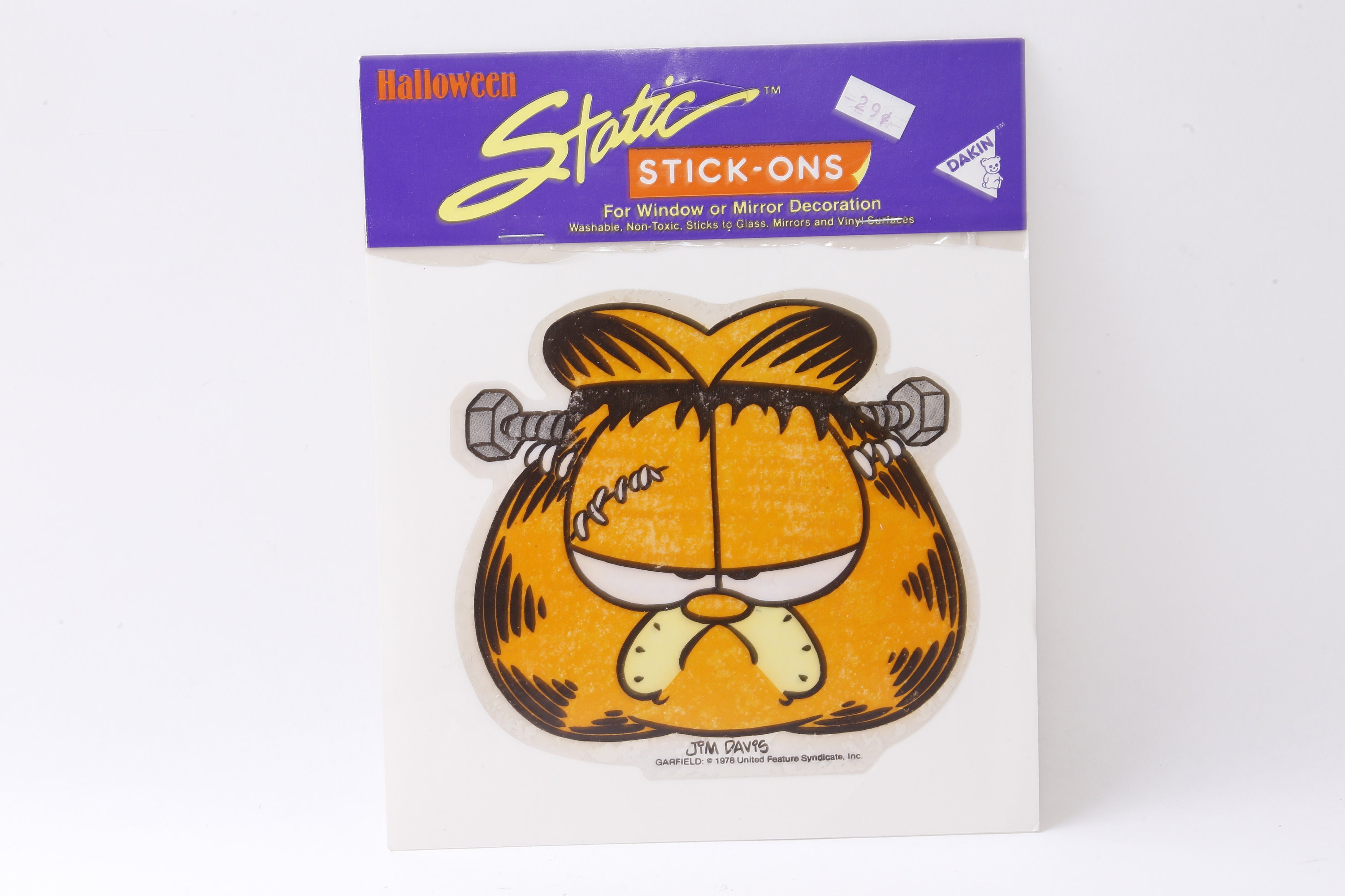ORIGINAL VINTAGE GARFIELD VINYL BUMPER STICKER DECAL 6 X 6 INCHES 1978 ...