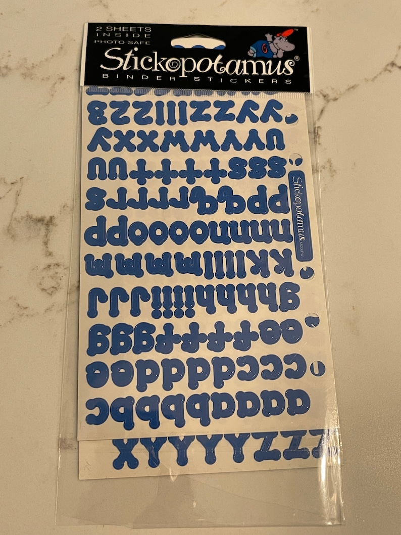 Blue Letters Characters Numbers Photo Safe Sticker Sheets - Etsy