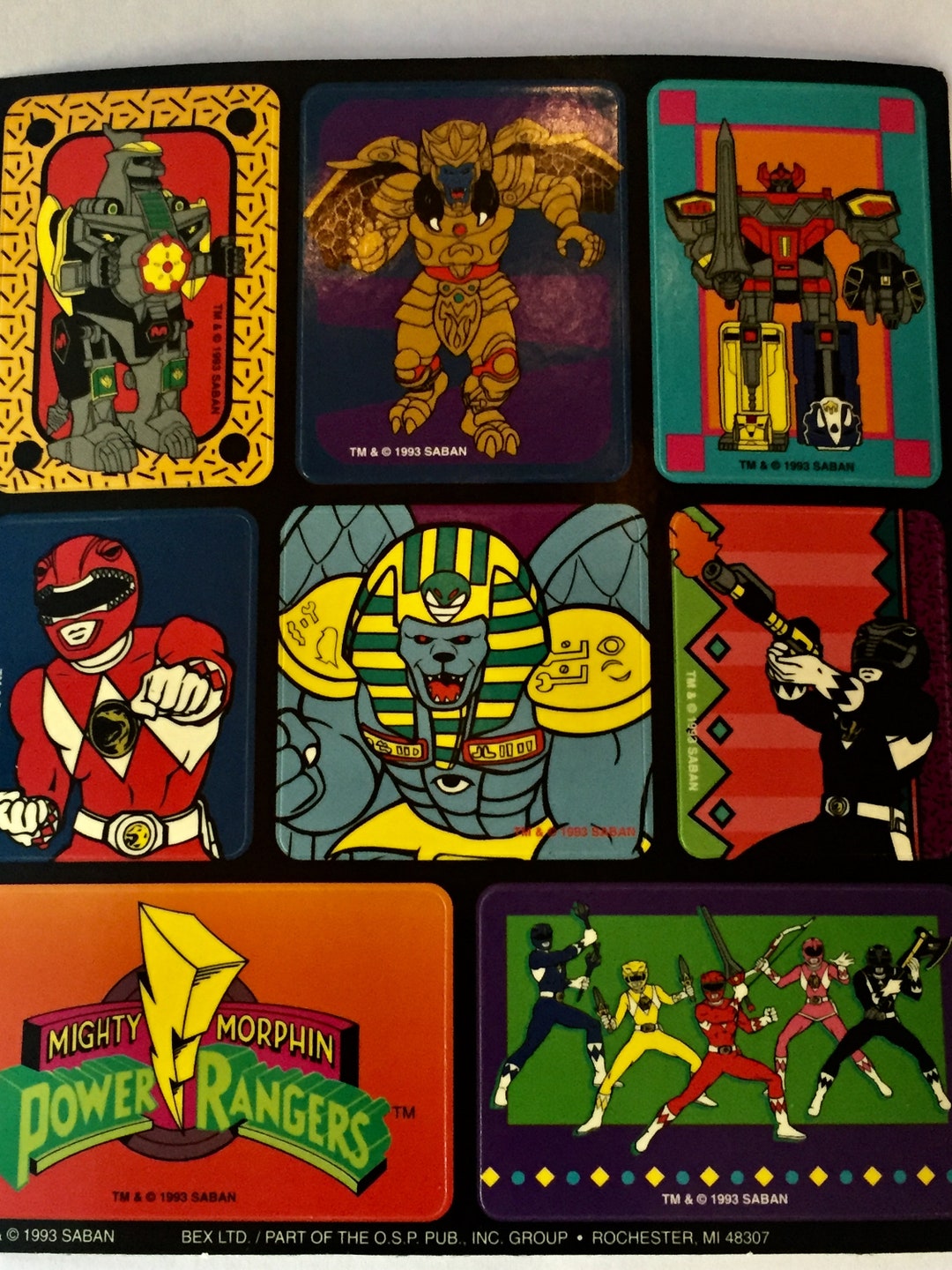 Cute Mighty Morphin Power Rangers Vintage Single Sticker Sheet 1992 ...