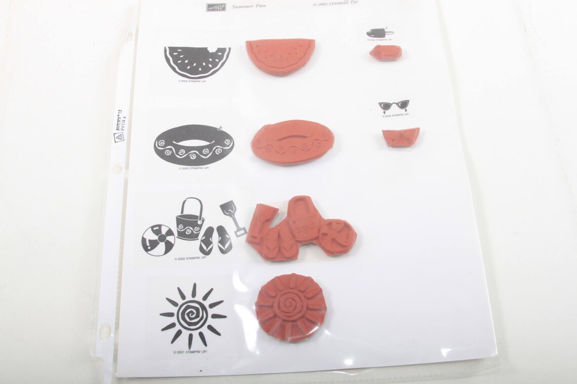 Stampin Up Summer Fun Vintage Rubber Stamp Set Sun - Etsy