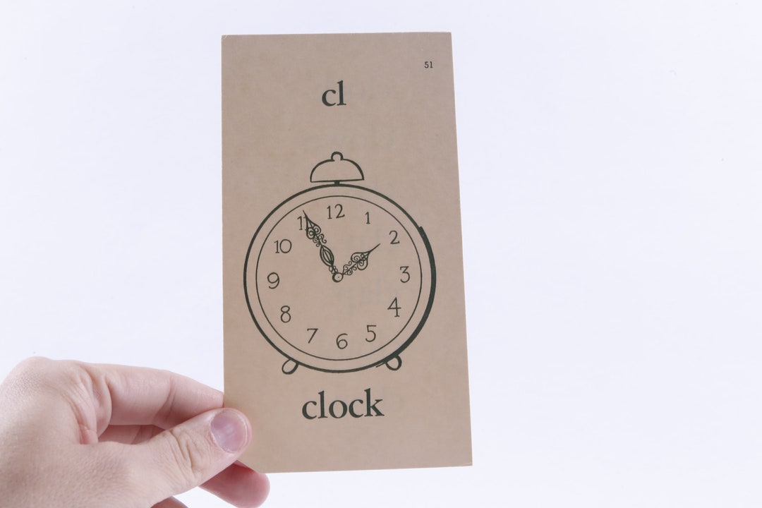 CL CLOCK - Flash Card, Two-sided, Sepia, Aged, Vintage, Antique, Sight ...