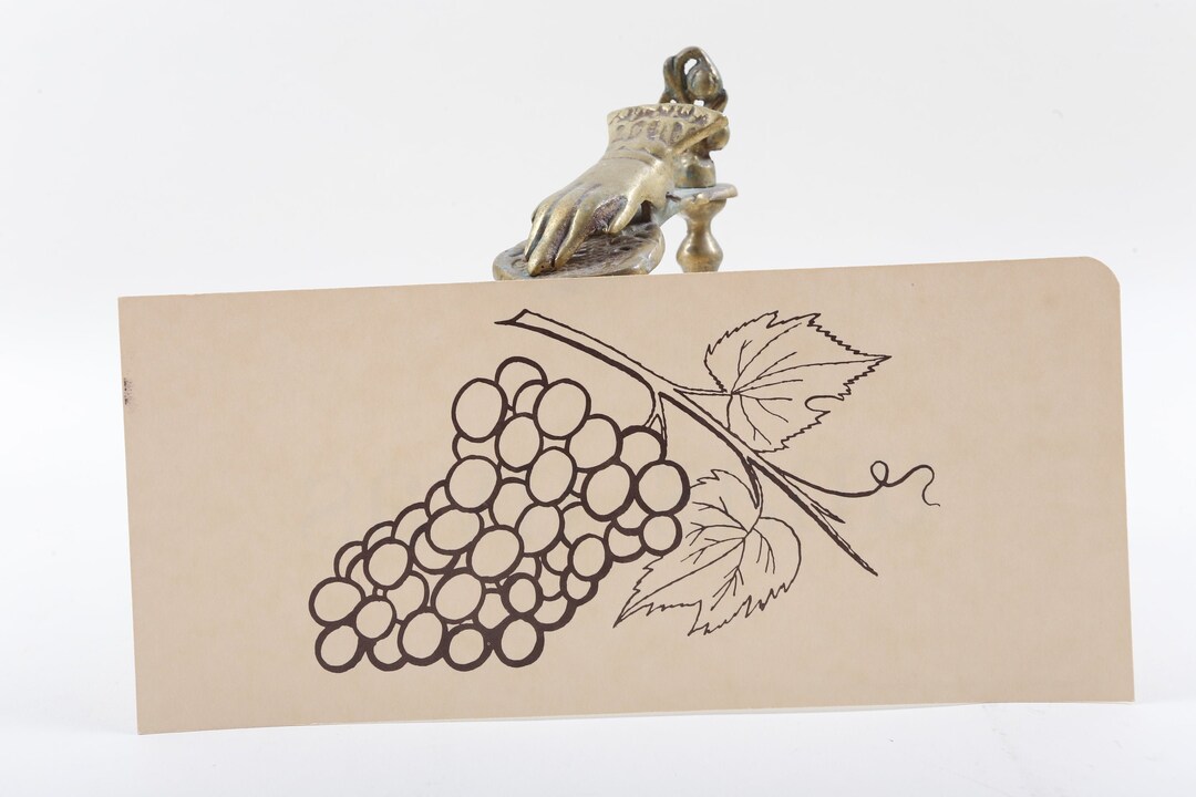 Grapes Unas Uvas - Spanish Flash Card Sepia Aged Vintage Sight Word ...