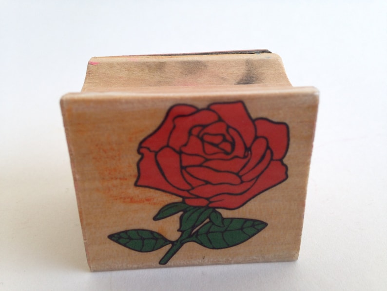 Red Rose Flower Vintage Rubber Stamp Card Making Crafts 20-30-1049 - Etsy