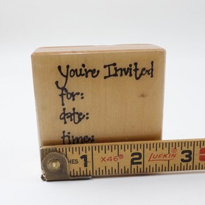 Invitation, Date, Time, Place, Stamp, Rubber Stamp, Wooden, Stampin Up ...