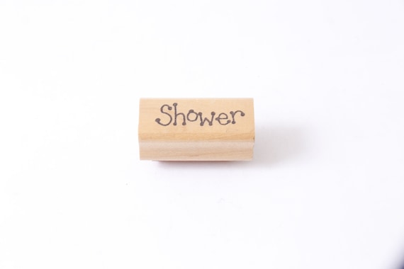 Shower Word Stamp Small Stamp Single Stamp Wooden Rubber | Etsy